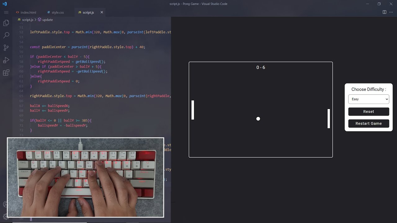 ASMR Programming - Pong Game Coding - No Talking