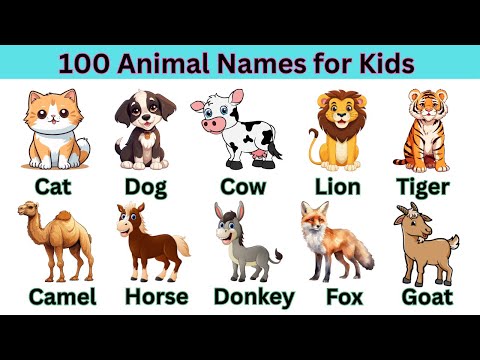 100 Animal Names for Kids | Wild Animals Names with Pictures | English Vocabulary | Animals Names