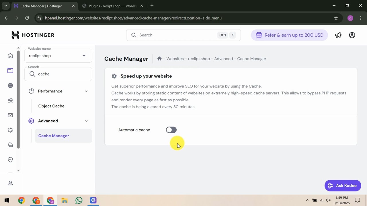 How To Enable Browser Caching in Hostinger