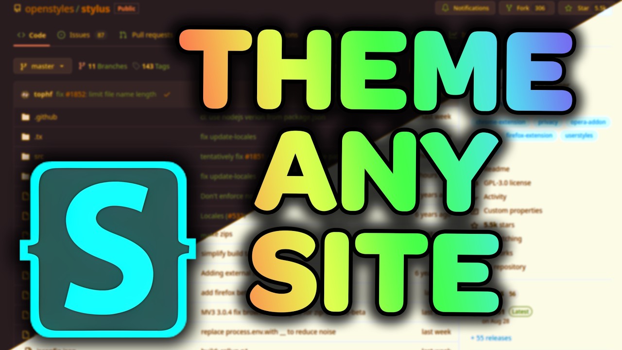 stylus extension: custom theme ANY website (Firefox or Chrome)