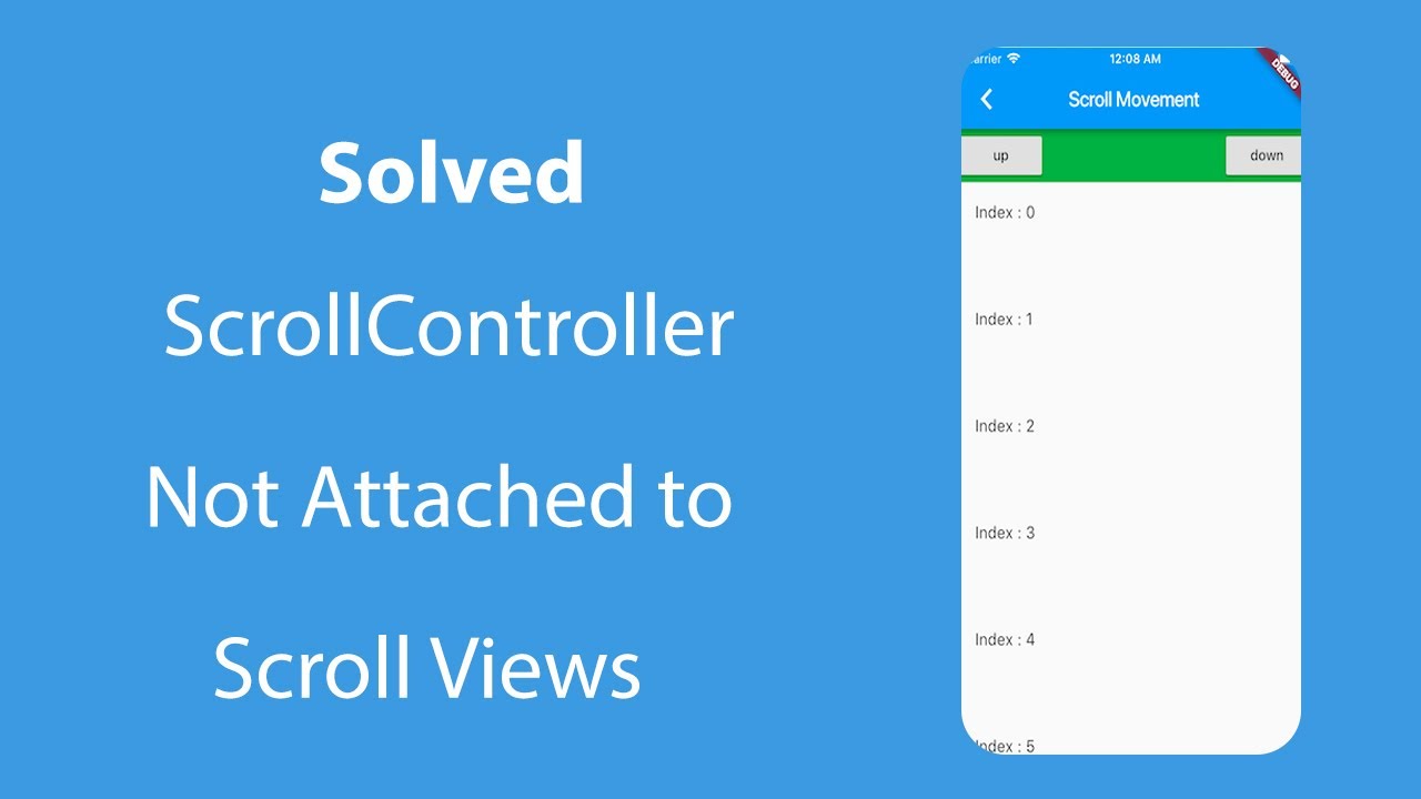 [Solved] ScrollController Not Attached to Any Scroll Views