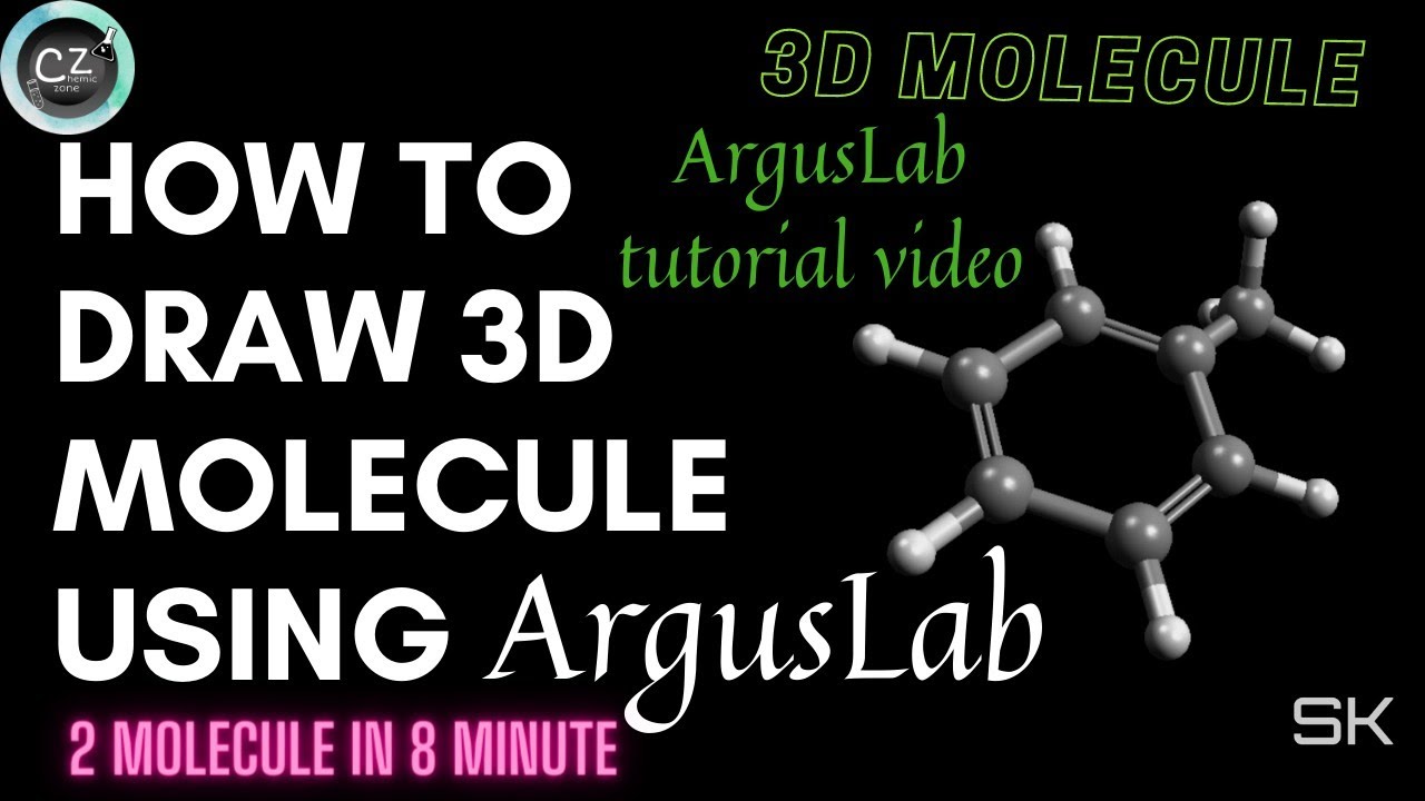 How to draw molecule using arguslab | ArgusLab tutorial video |3D molecule|Computational Chemistry|