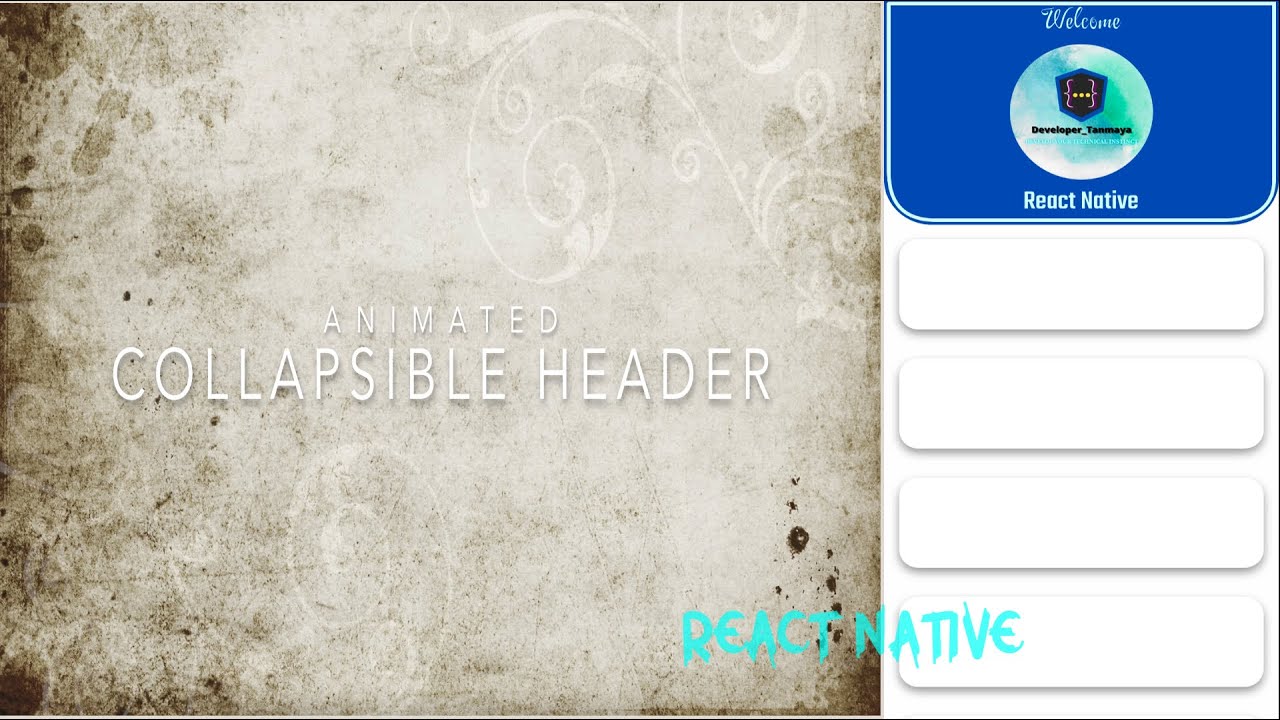 React Native | Collapsible Header  | Toolbar | Animation | react-native-svg curve | Custom font