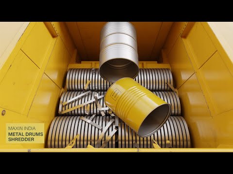 Metal Drum Shredder, Metal Barrel Shredder, Metal Drum Crusher, #metalshredder #shredder