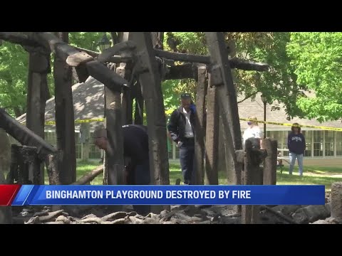 Binghamton playground destroyed by fire
