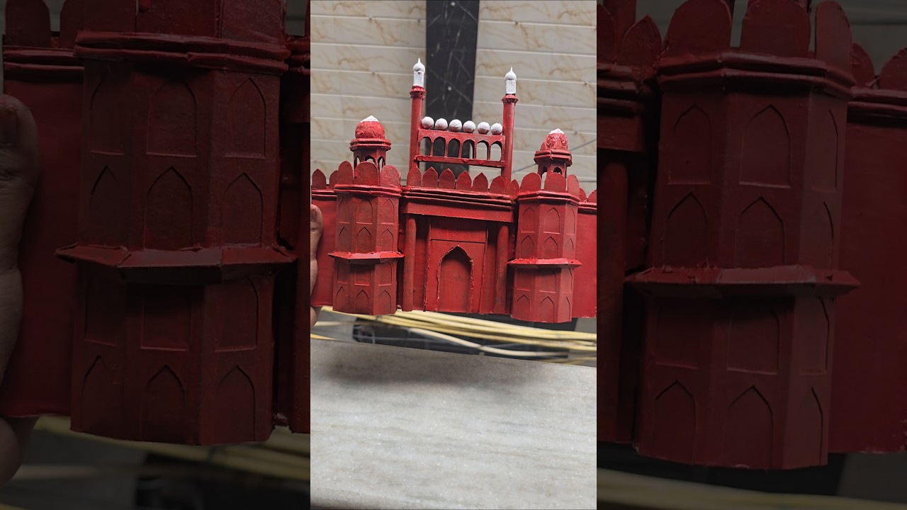 Red fort model || diy model || #craftysizzler #diy #craft #tutorial #model #redfort #modelmaking