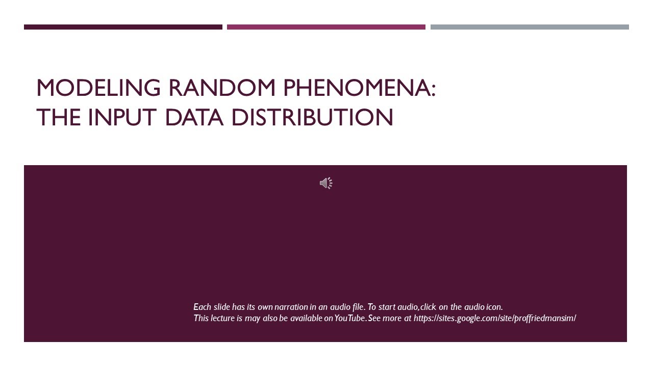 Modeling Randomness: The Input Distribution