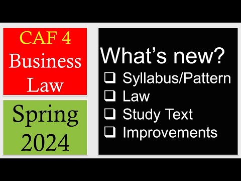 CAF 4: Business Law | What’s new? Spring 2024 (ON047)