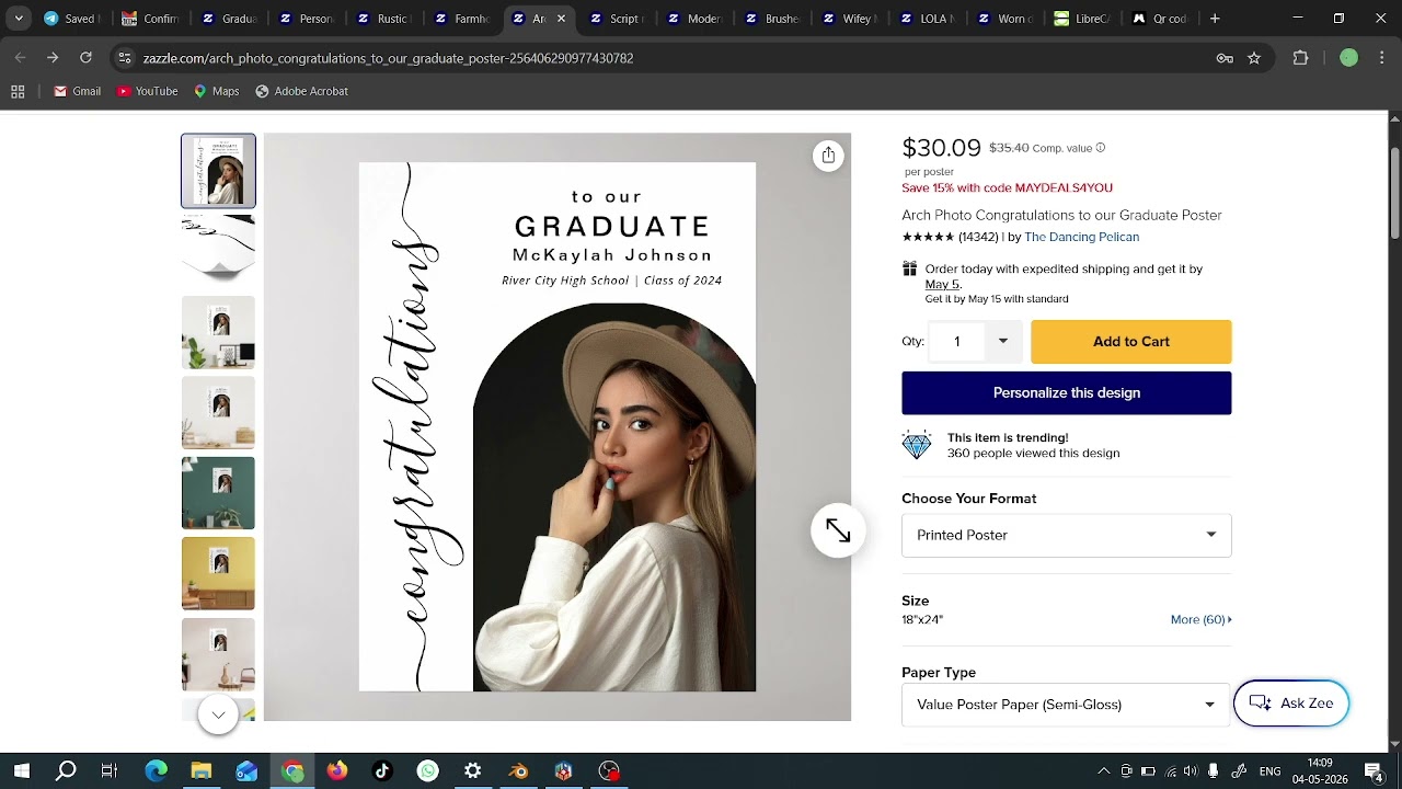 Graduation poster that you can't miss out to sel now to make money on Zazzle!