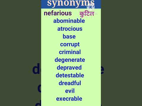 synonyms for the word nefarious meaning of nefarious #dailyvocabshorts