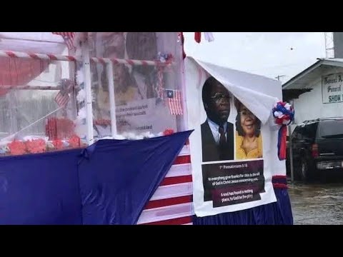 Ceremonial removal of the remains of President Samuel Doe and Mrs. Nancy Doe from the Funeral Parlor