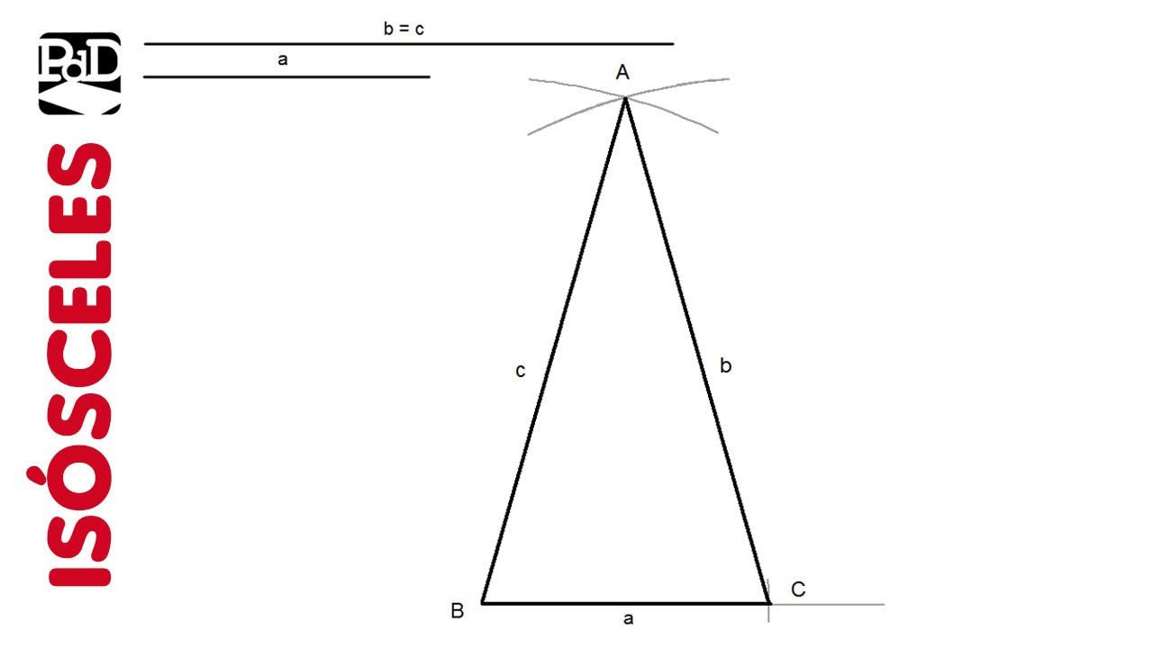 Isosceles Triangle knowing its 3 sides - Drawing Triangles in Technical Drawing.