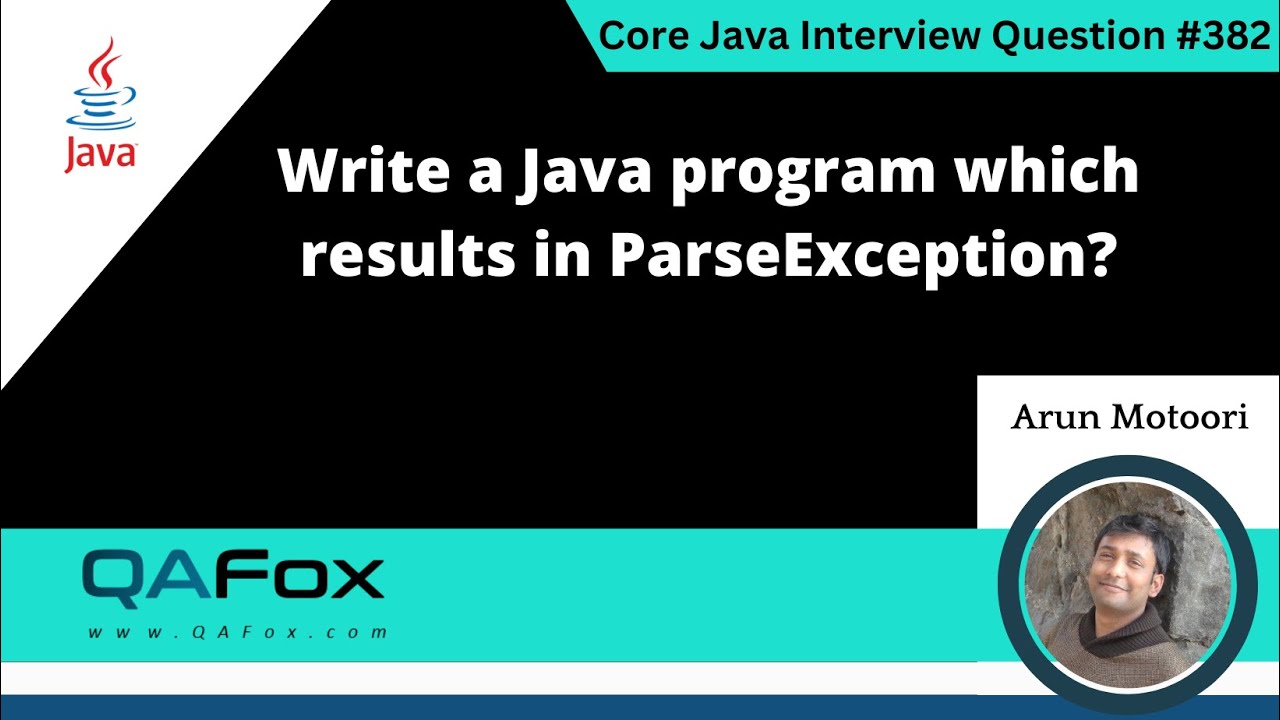 Write a Java program which results in ParseException (Core Java Interview Question #382)