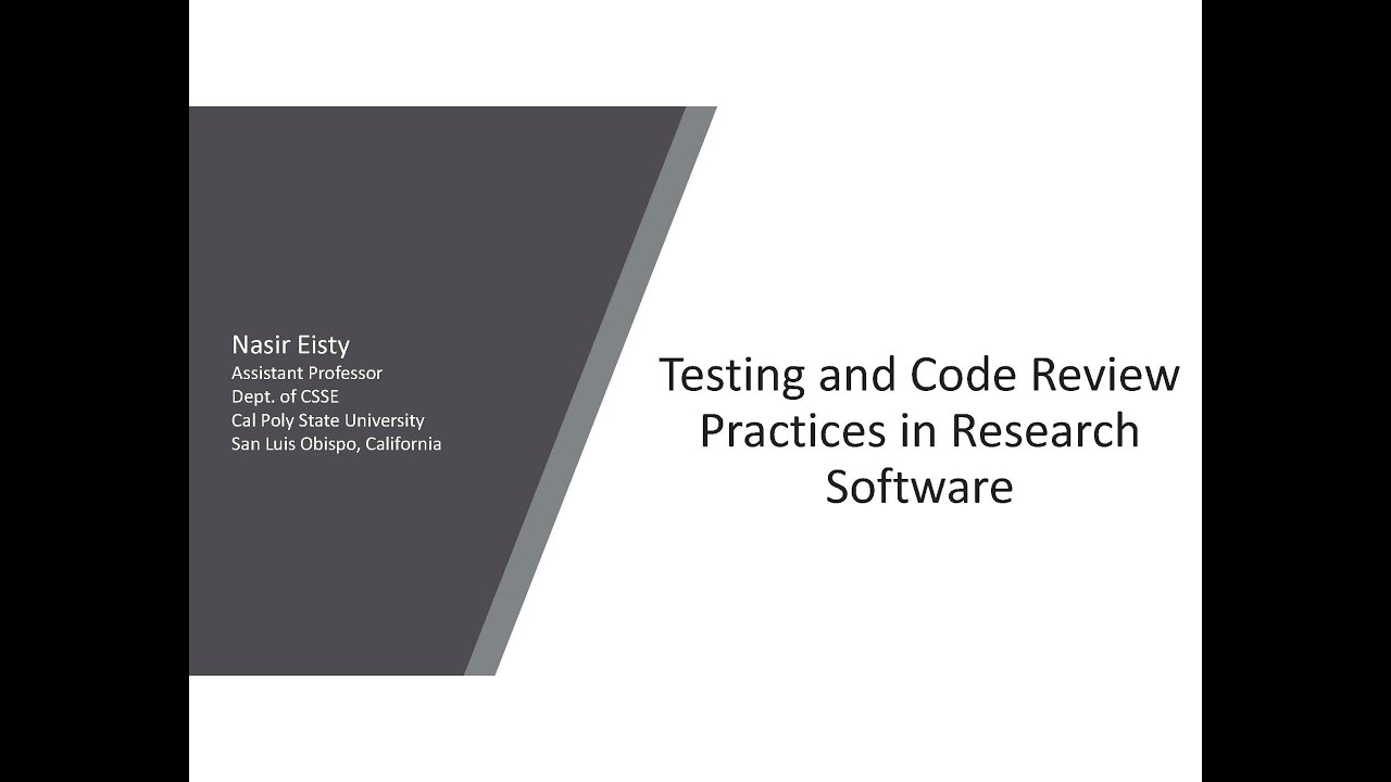 IDEAS-ECP Webinar: Testing and Code Review Practices in Research Software Development