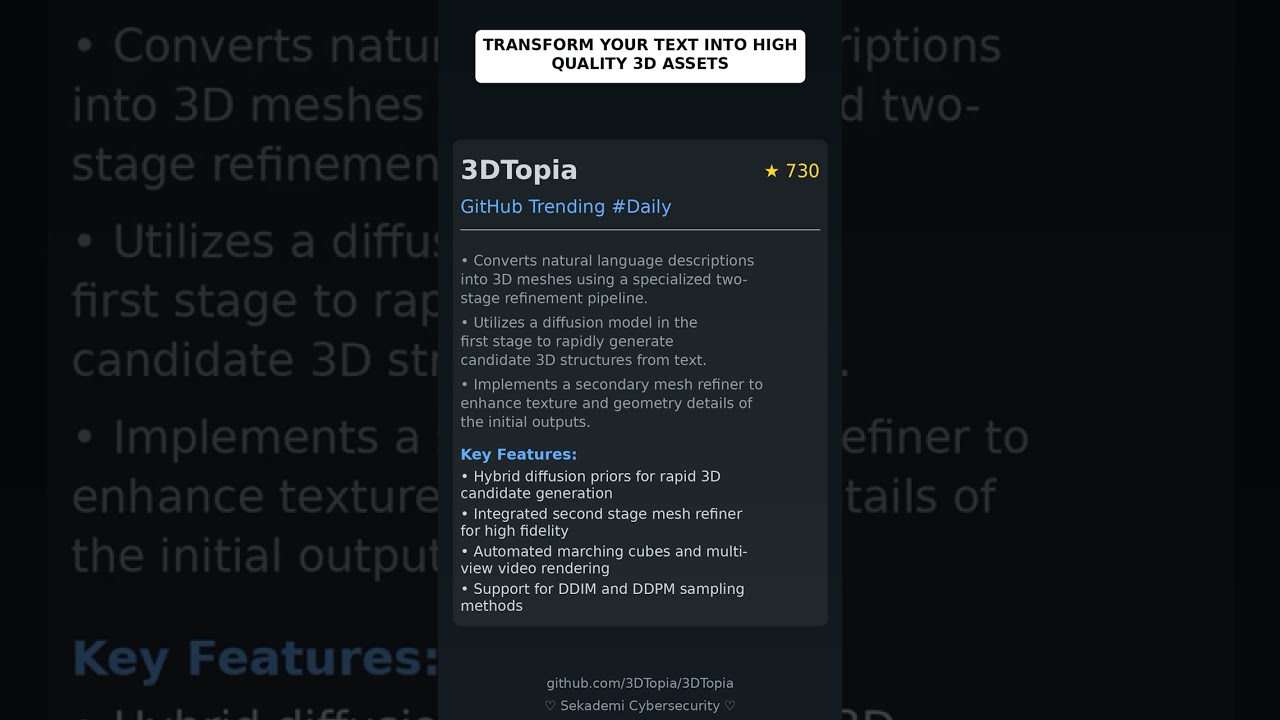 GitHub Trending Repositories: 3DTopia/3DTopia 🇬🇧