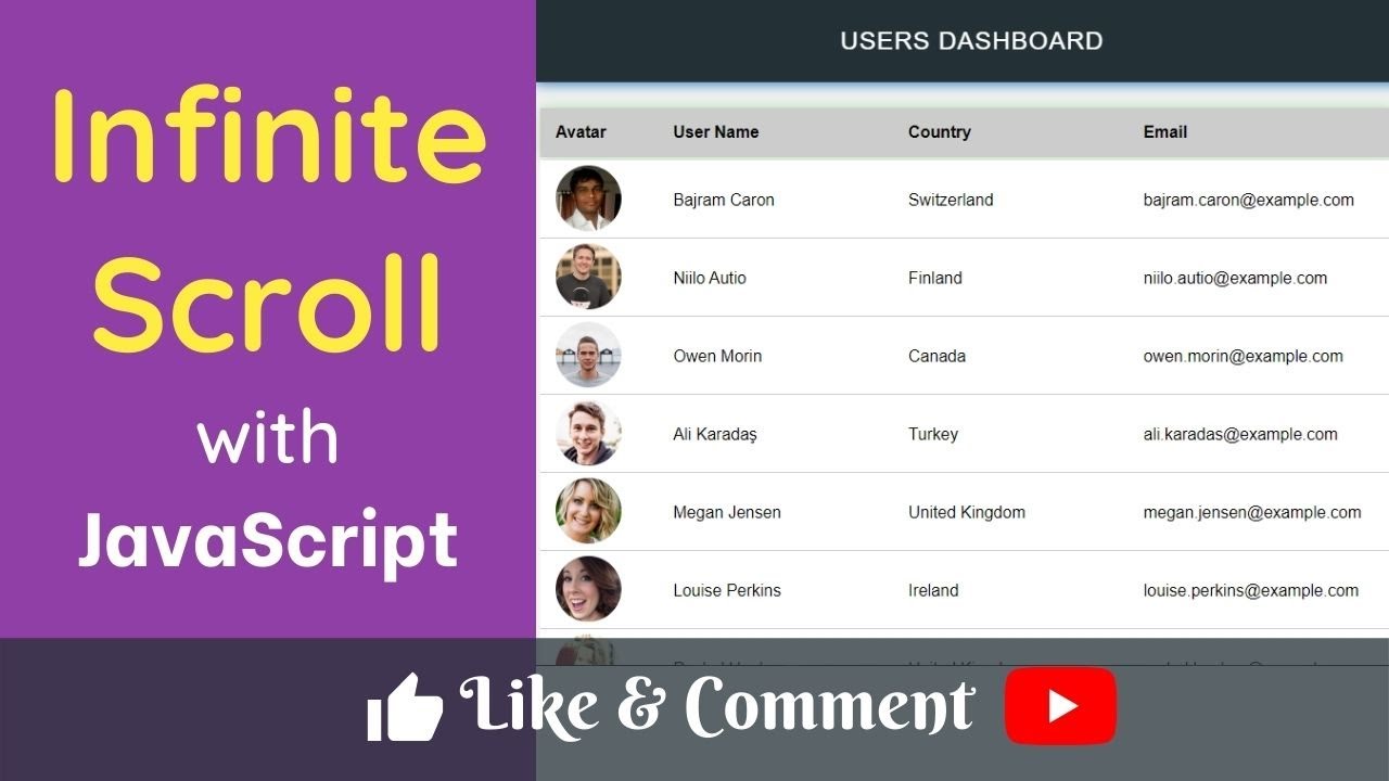 Infinite Scrolling with pure JavaScript | Learn JavaScript