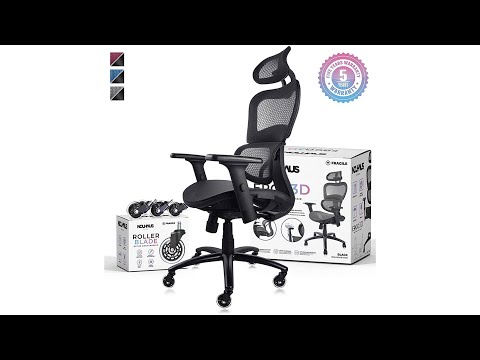 NOUHAUS Ergo3D Ergonomic Office Chair | Rolling Desk Chair with 3D Adjustable Armrest, 3D Lumbar