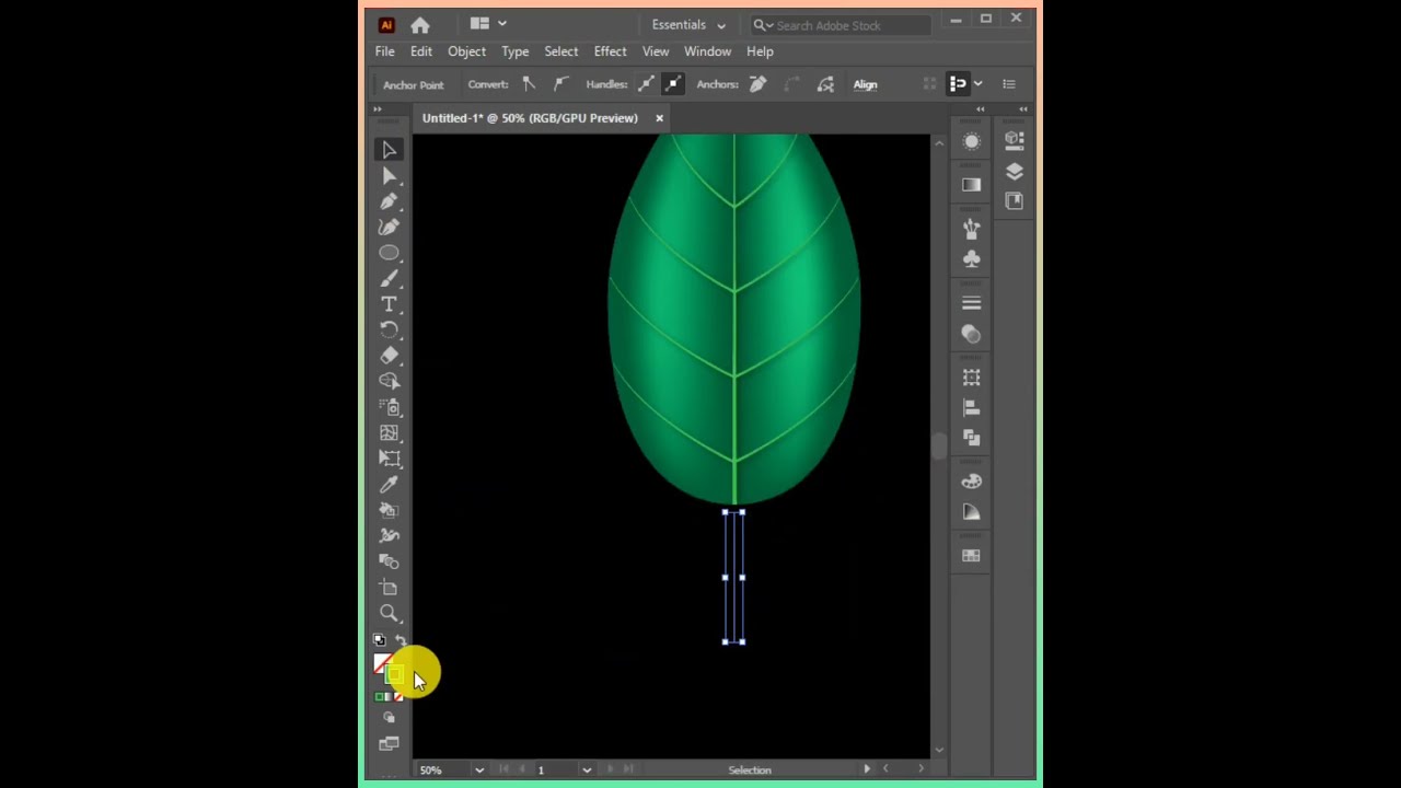 How To Make Leaf in #illustrator..! #youtubeshorts #shorts #uniquedesign #viral #trending #vector