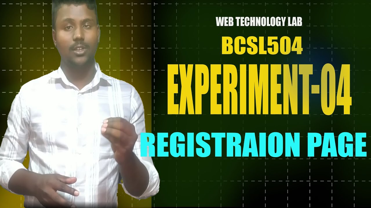VTU Web Technology Lab Experiment 04 | Registration Form HTML | 5th Sem 2022 Scheme