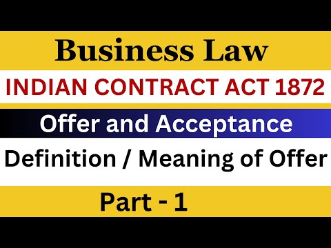 Offer – Meaning Video Lecture - Crash Course for Judiciary Exams
