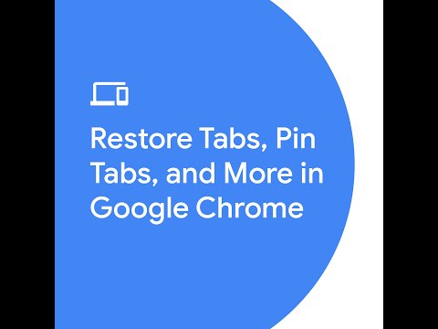 Restore Tabs, Pin Tabs, and More in Google Chrome