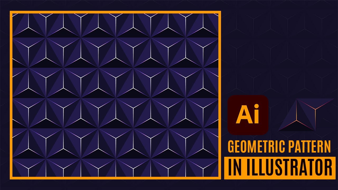 Creating a Geometric 3D Diamond Pattern  in Illustrator | Step By Step Tutorial