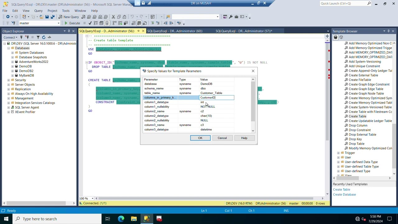 SQL Server Template Explorer: Easily Create Databases & Tables with SSMS