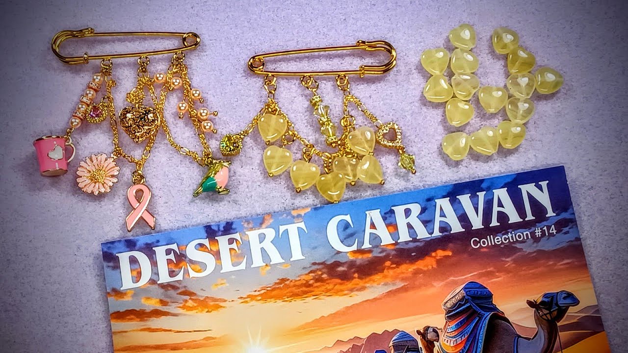 Heart Theme Kilt Pin with John Bead Curiosities Box Desert Caravan 