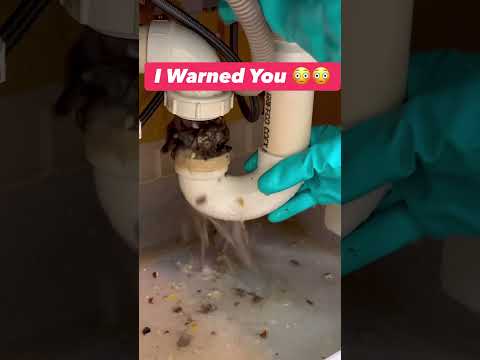This clogged kitchen sink is pretty DISGUSTING! 🤢 #cleanwithme #cleaningmotivation #cleaning