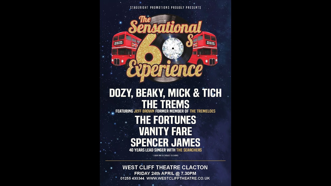 SENSATIONAL 60s EXPERIENCE TOUR 2026 - CLACTON WEST CLIFF THEATRE FRIDAY 24th APRIL 2026