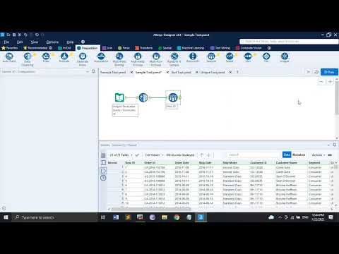 Sort Tool ,Sample Tool and Formula Tools in Alteryx