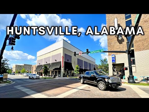 Alabama Driving Tour, USA - Downtown Huntsville, Alabama - 4K