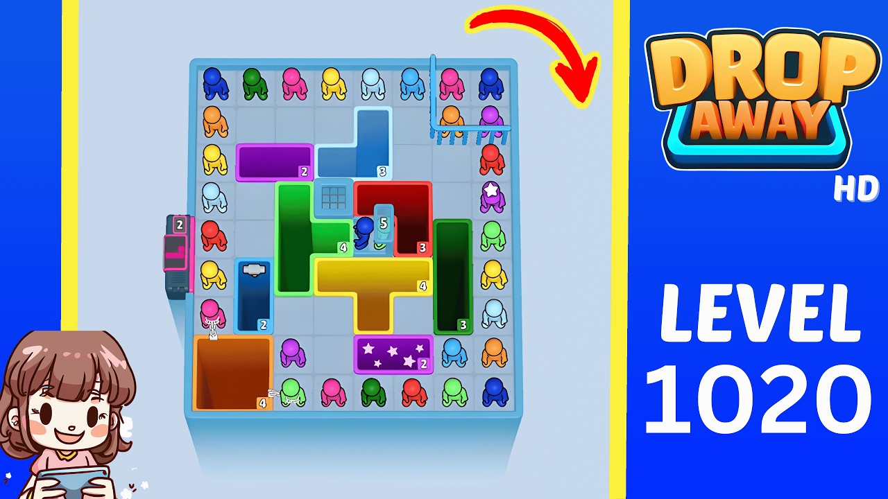Drop Away Level 1020 Solution Walkthrough