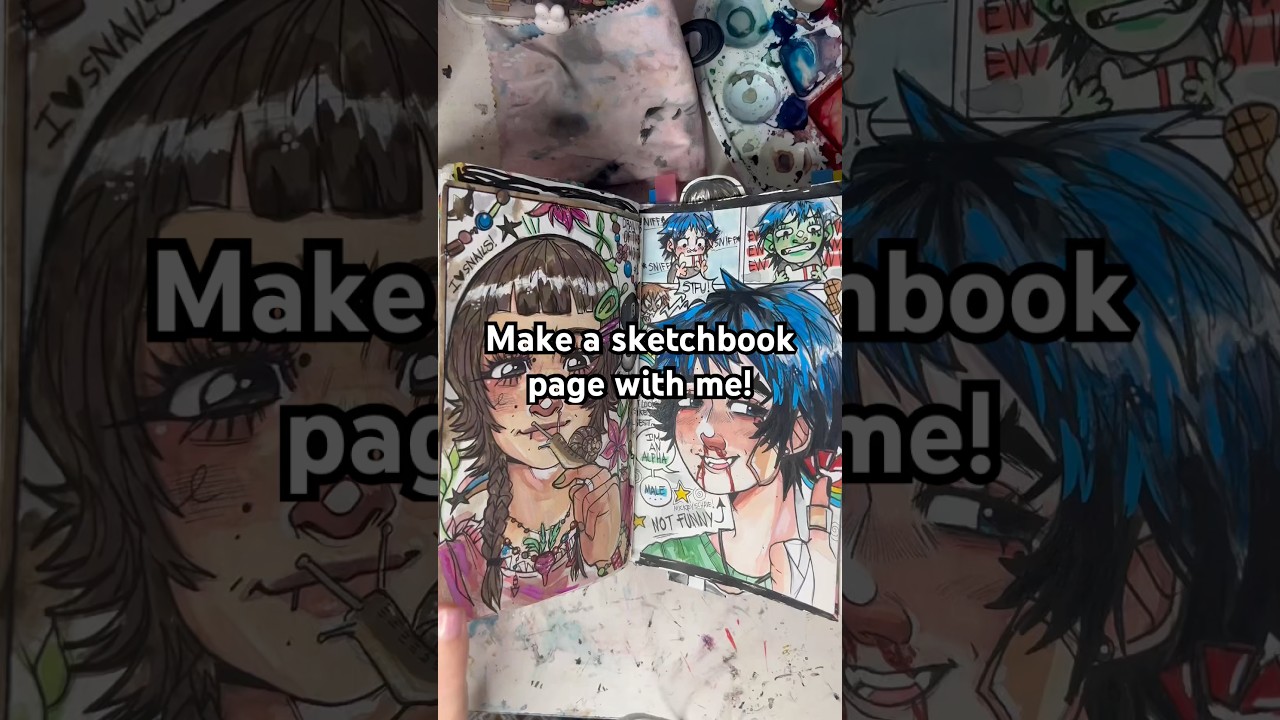 Make a SKETCHBOOK PAGE with me! #sketch #sketchbooktour #sketching #sketchbook