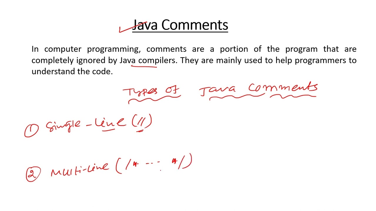 Java comments with example || Types of java comments