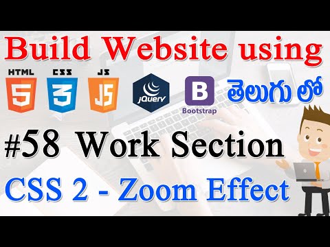 Learn 58 How to Build Website using Html CSS JS jQuery Bootstrap Work Section CSS 2 Zoom Effect ...