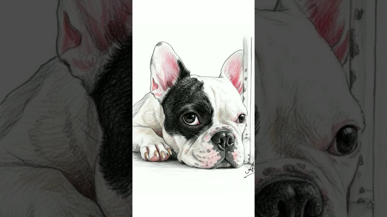 Drawing a Bulldog's Grumpy Face | Pet Portrait