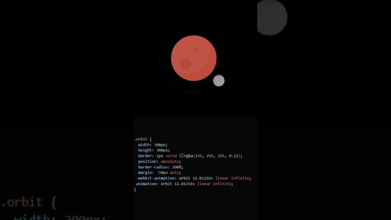 Orbit system animation using CSS #css #coding