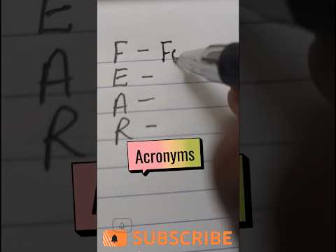 FEAR acronym l English Acronyms l Learn English #shorts #english #easyenglish #youtubeshorts #viral