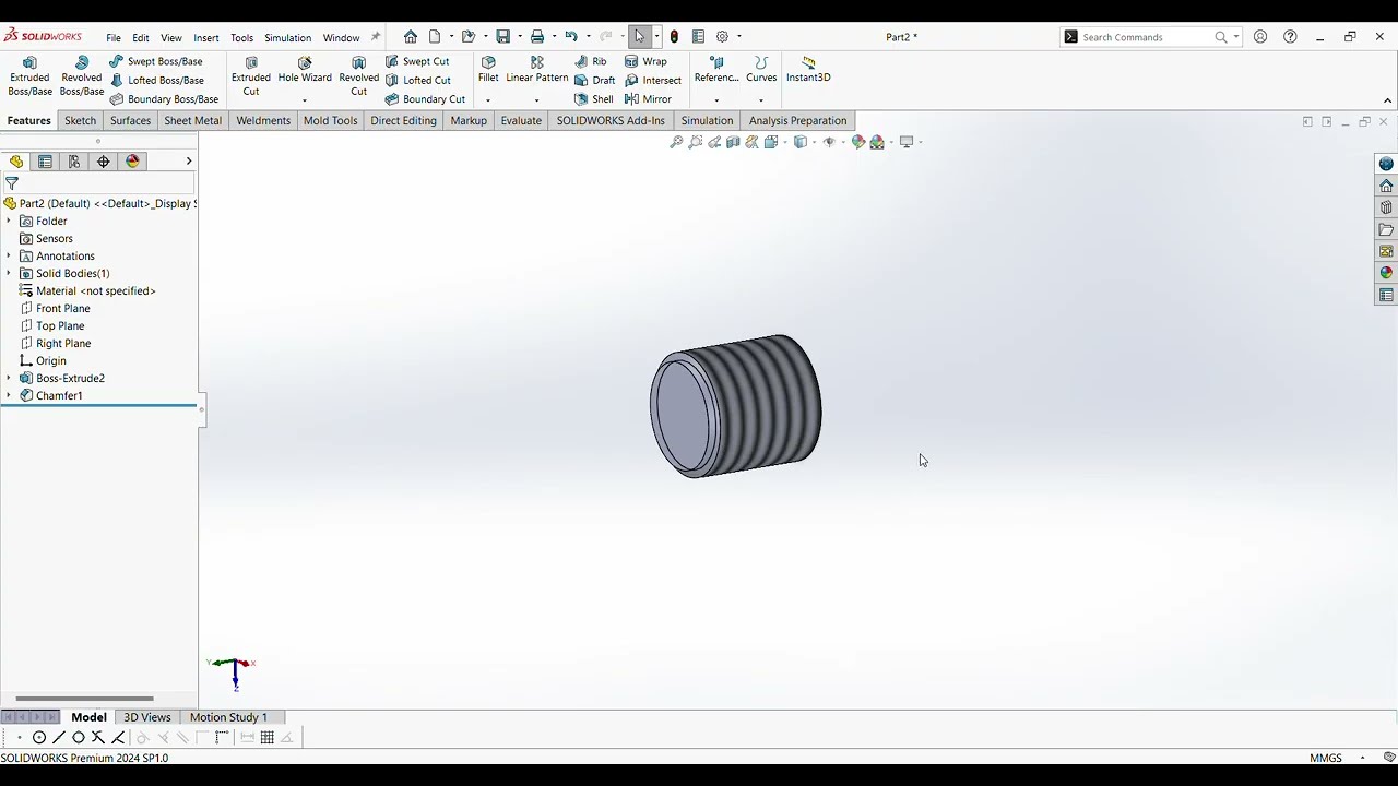 SOLIDWORKS Premium 2024 // How can use cosmetic thread
