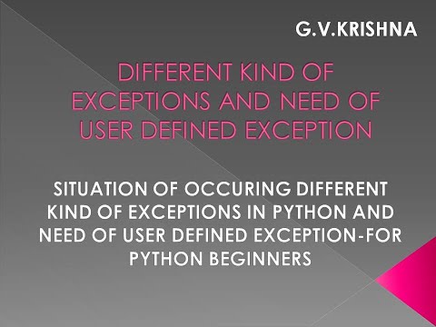 DIFFERENT KIND OF EXCEPTIONS NEED OF USER DEFINED EXCEPTION