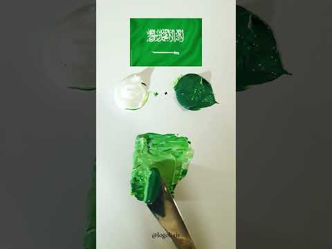"Saudi Arabia Flag Mix 🇸🇦 | Relaxing Satisfying Color ASMR #Shorts" #asmrshorts