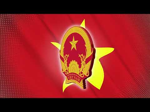 5 MINUTES OF VIETNAM COUNTRY FLAG AND NATIONAL EMBLEM LOOP BACKGROUND FREE COPYRIGHT VIDEO