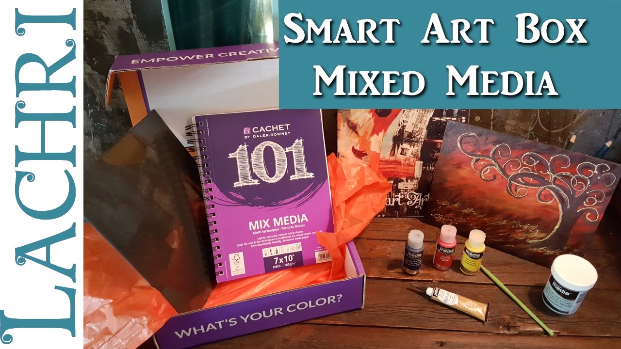 Smart Art Box - Fluid Acrylics mixed media painting w/ Lachri