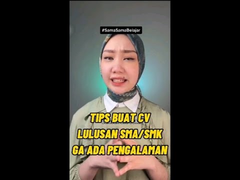 Lulusan SMA/SMK Ga Ada Pengalaman Tapi Mau Buat CV Kerja !!! ini Tipsnya #Short #tipscv #tipskerja