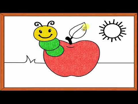 Drawing for Kids l Picture Coloring Pages l Apple and Sun