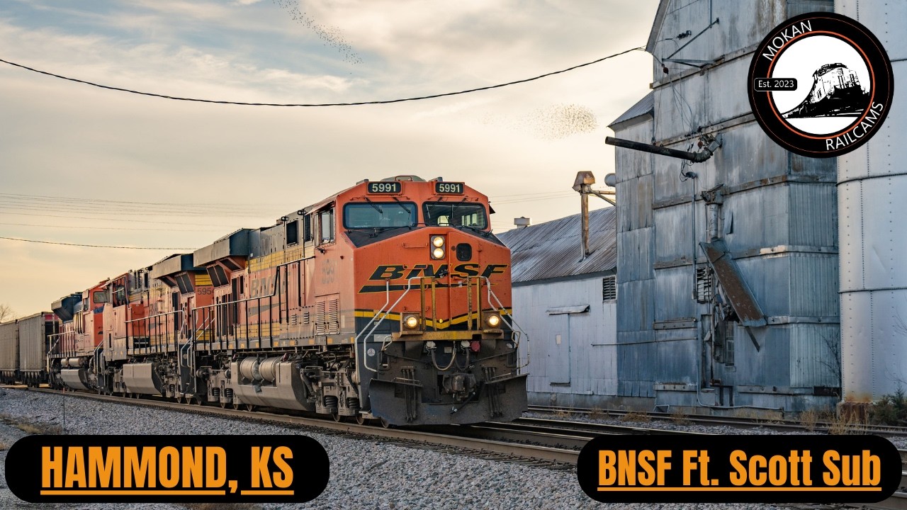 MOKAN Railcams Hammond, Kansas BNSF Fort Scott Subdivision (MP 91.82)