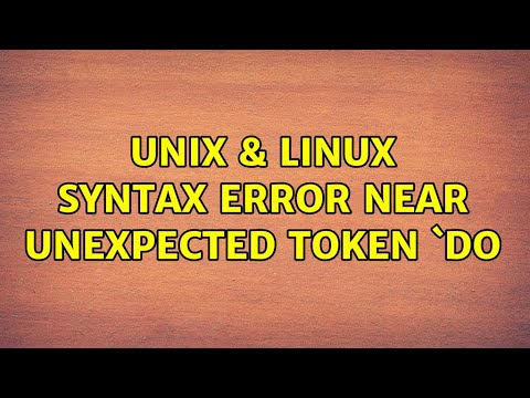 Unix & Linux: syntax error near unexpected token `do
