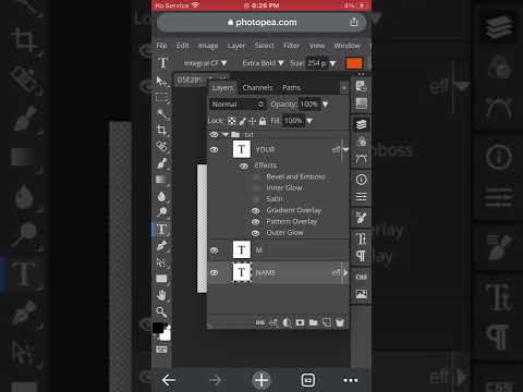 how to add 2 colors on text photopea