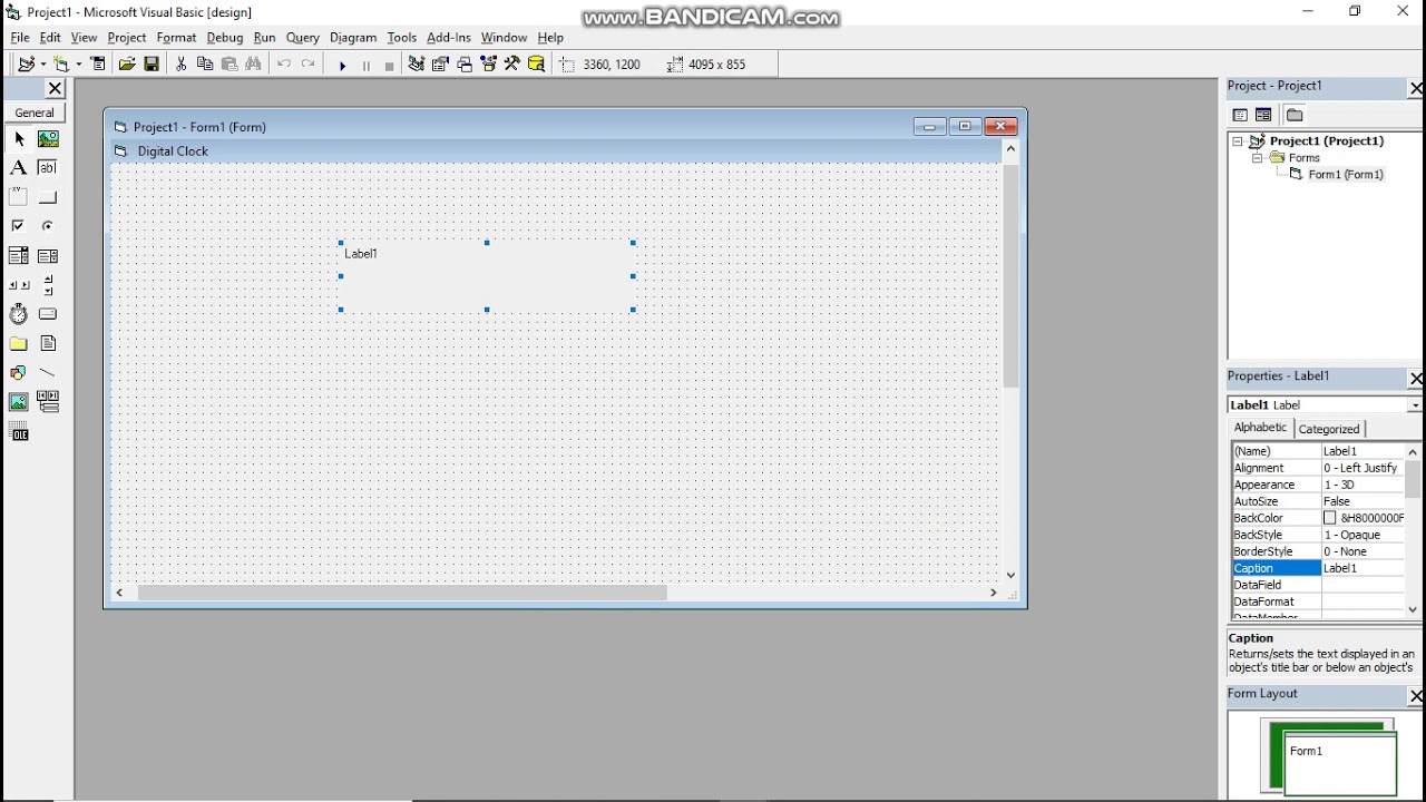 Visual Basic Program to display a working Digital Clock